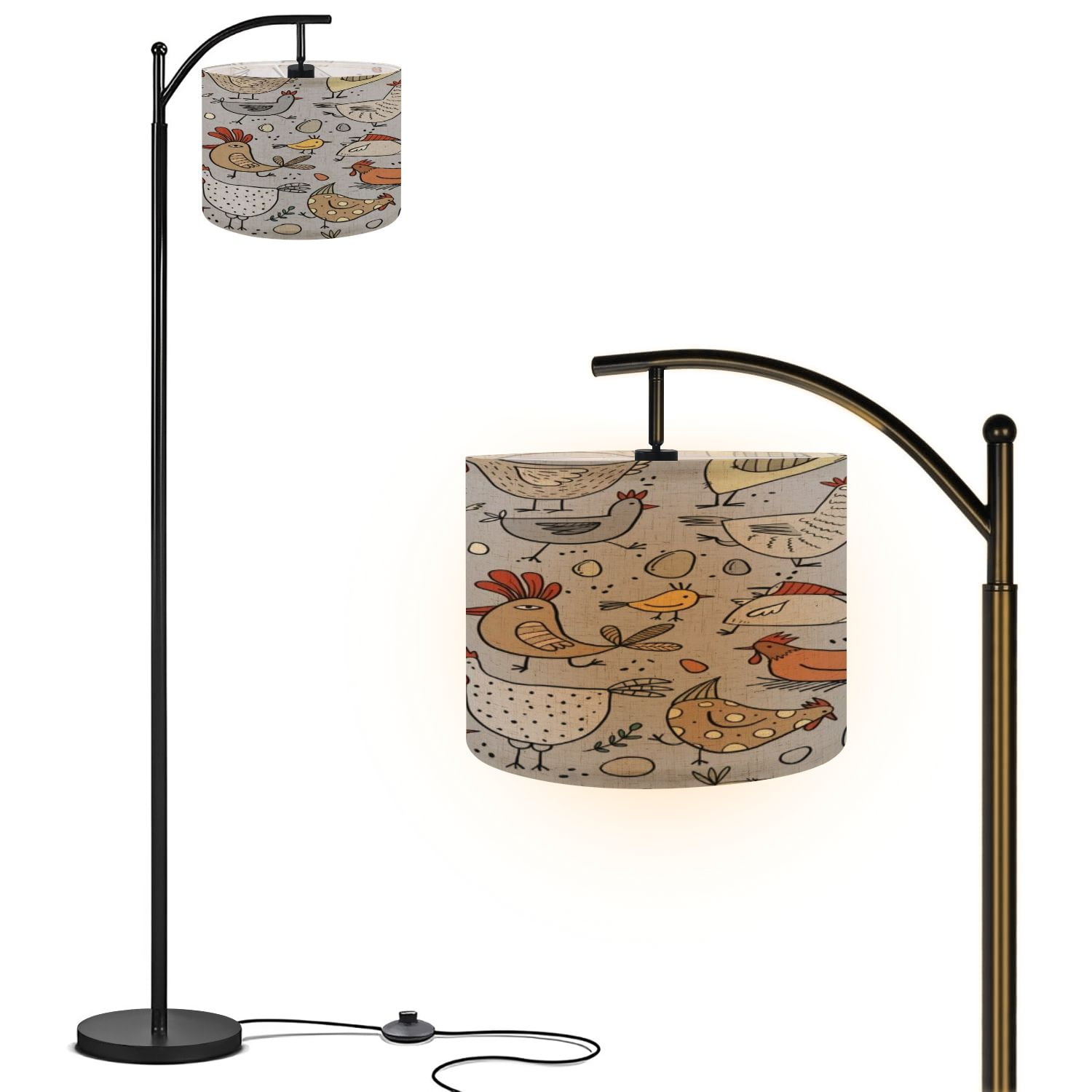 Arc Floor Lamps birds family Chicken Rooster characters Seamless ...