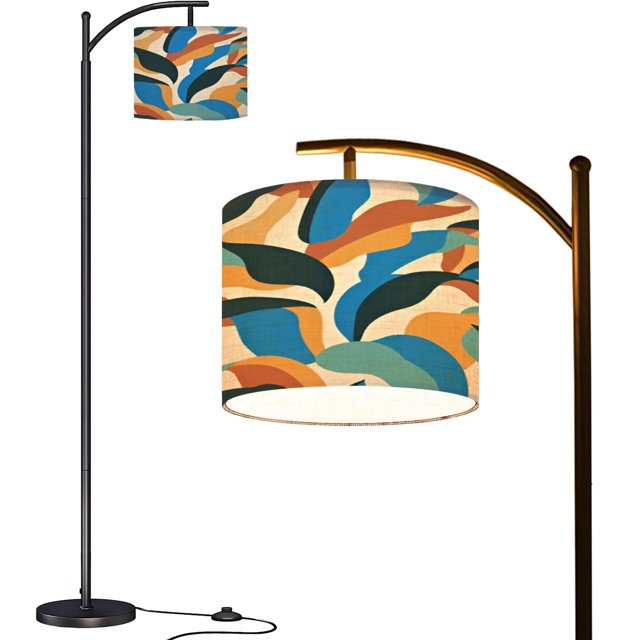 Arc Floor Lamps botanical leaves abstract seamless pattern Tropical ...