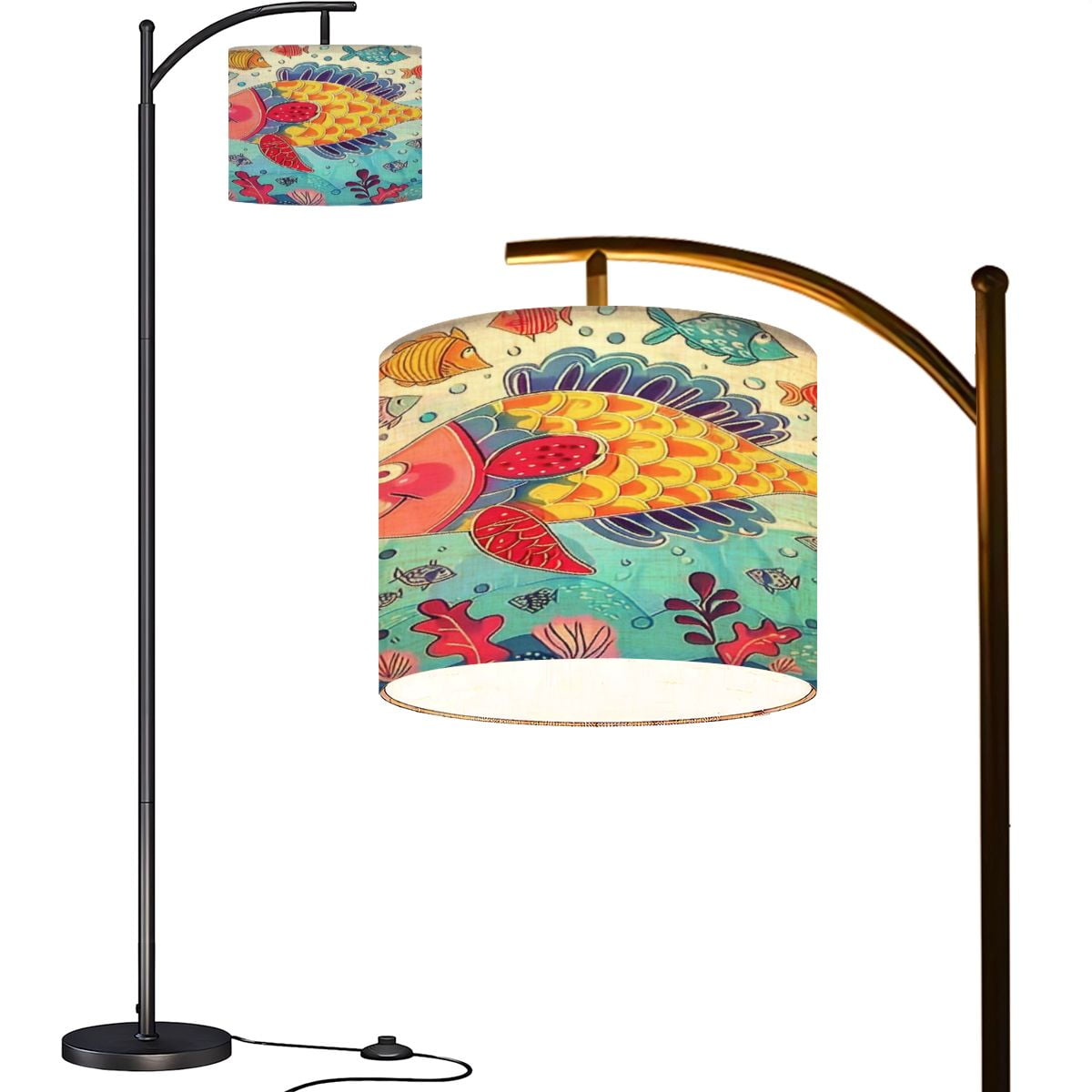 Arc Floor Lamps cartoon funny fish Underwater life Holiday Modern LED ...