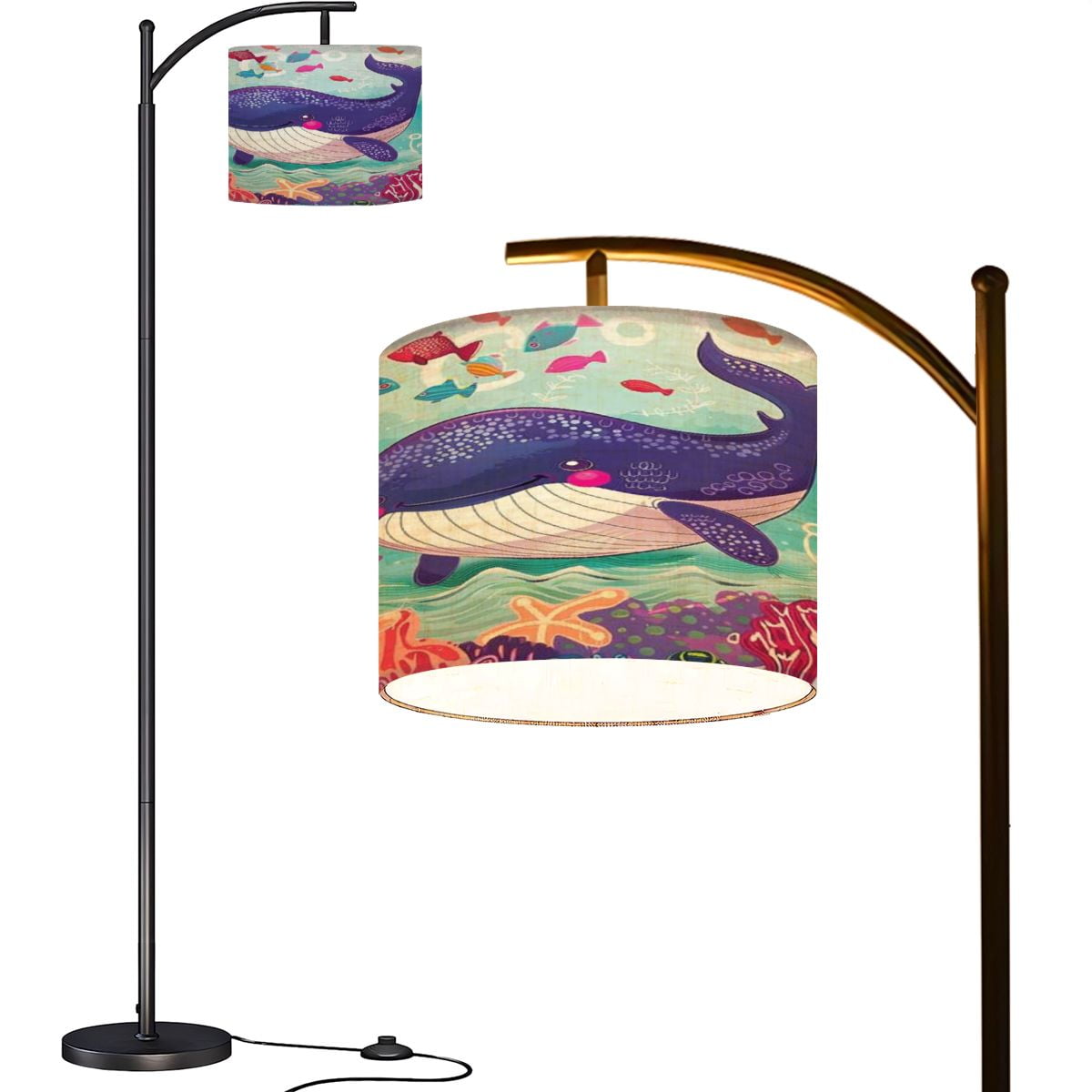 Arc Floor Lamps cartoon marine funny whale Underwater life Holiday ...