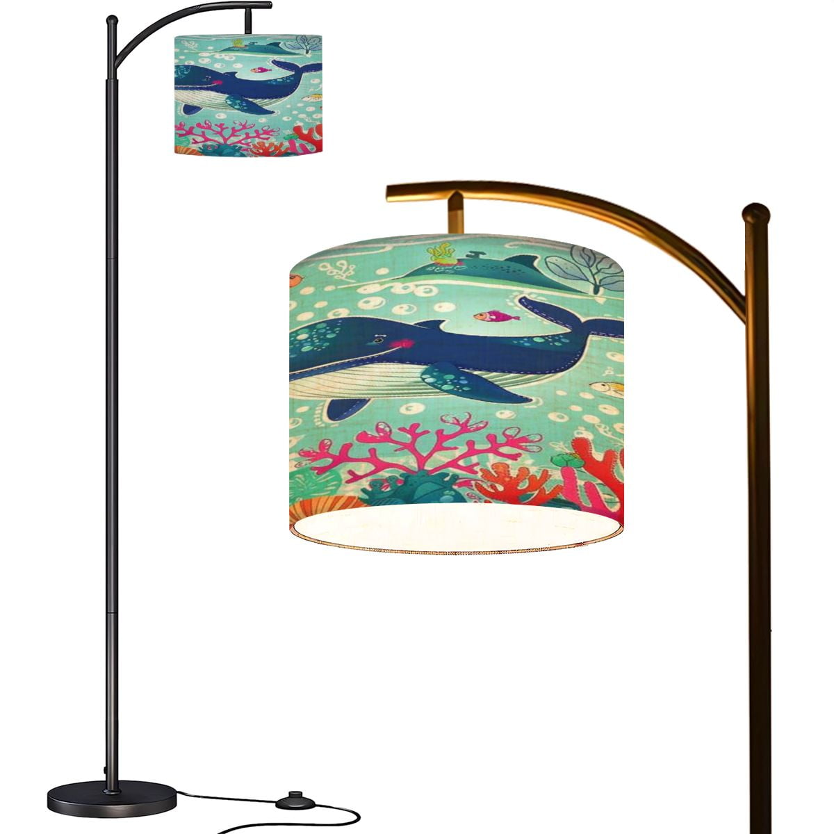 Arc Floor Lamps cartoon marine funny whale Underwater life Holiday ...