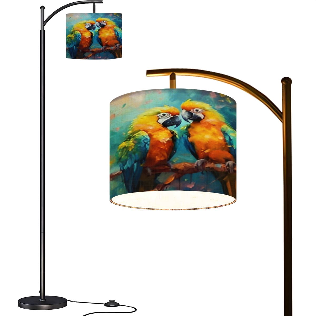 Arc Floor Lamps contemporary style artwork chaotic paint strokes ...