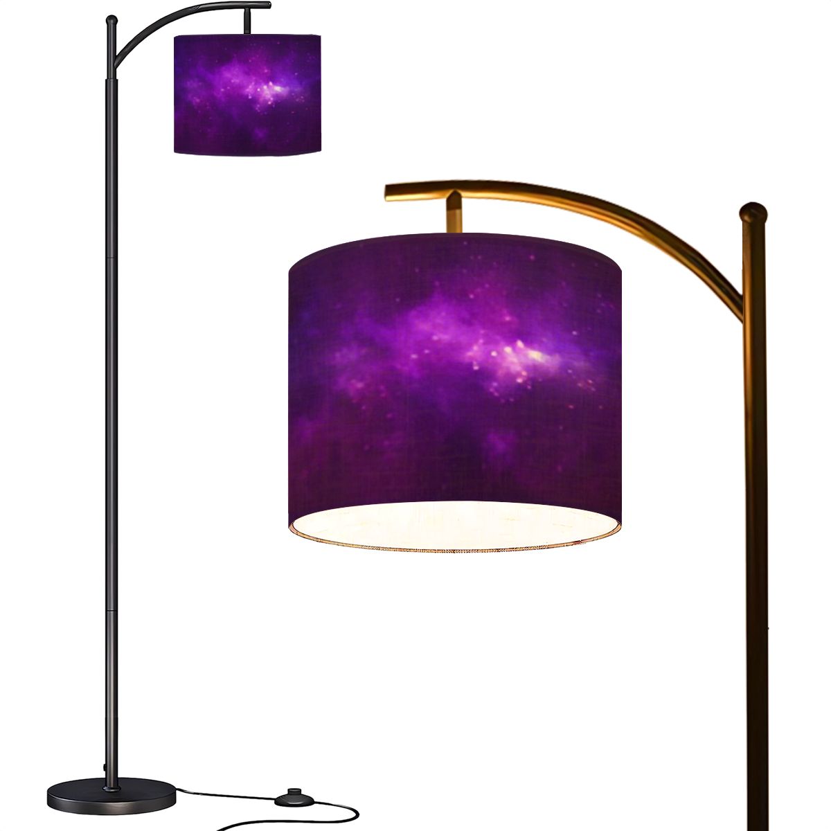 Arc Floor Lamps cosmic watercolor Colorful space Modern LED Adjustable ...