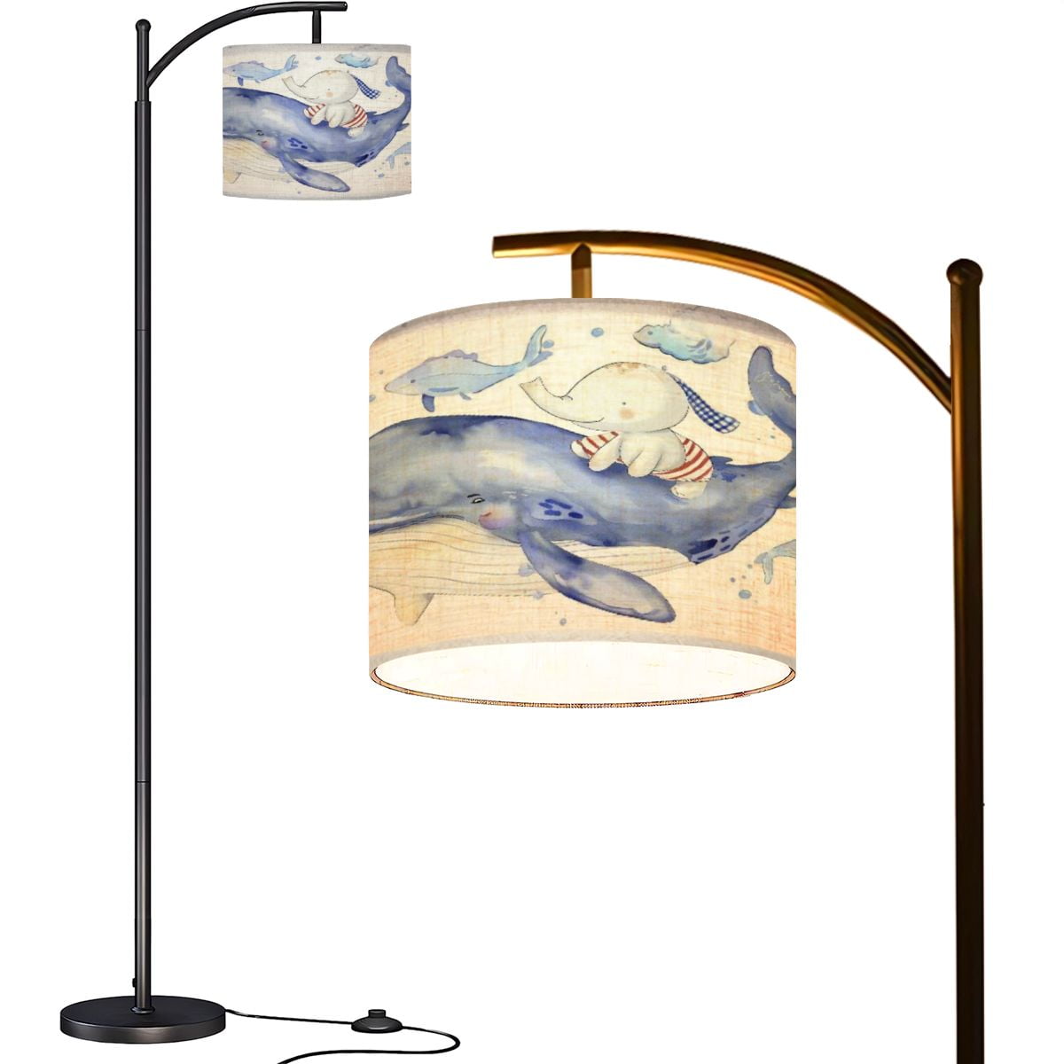 Arc Floor Lamps cute baby elephant dressed as sailor riding whale ...