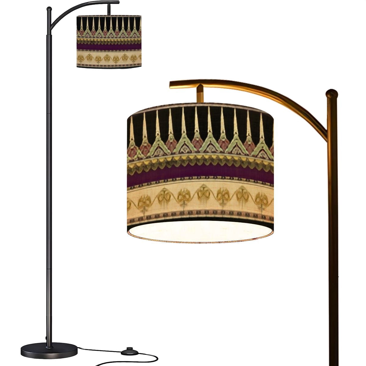 Arc Floor Lamps floral border art mughal floral art motifs border multi ...