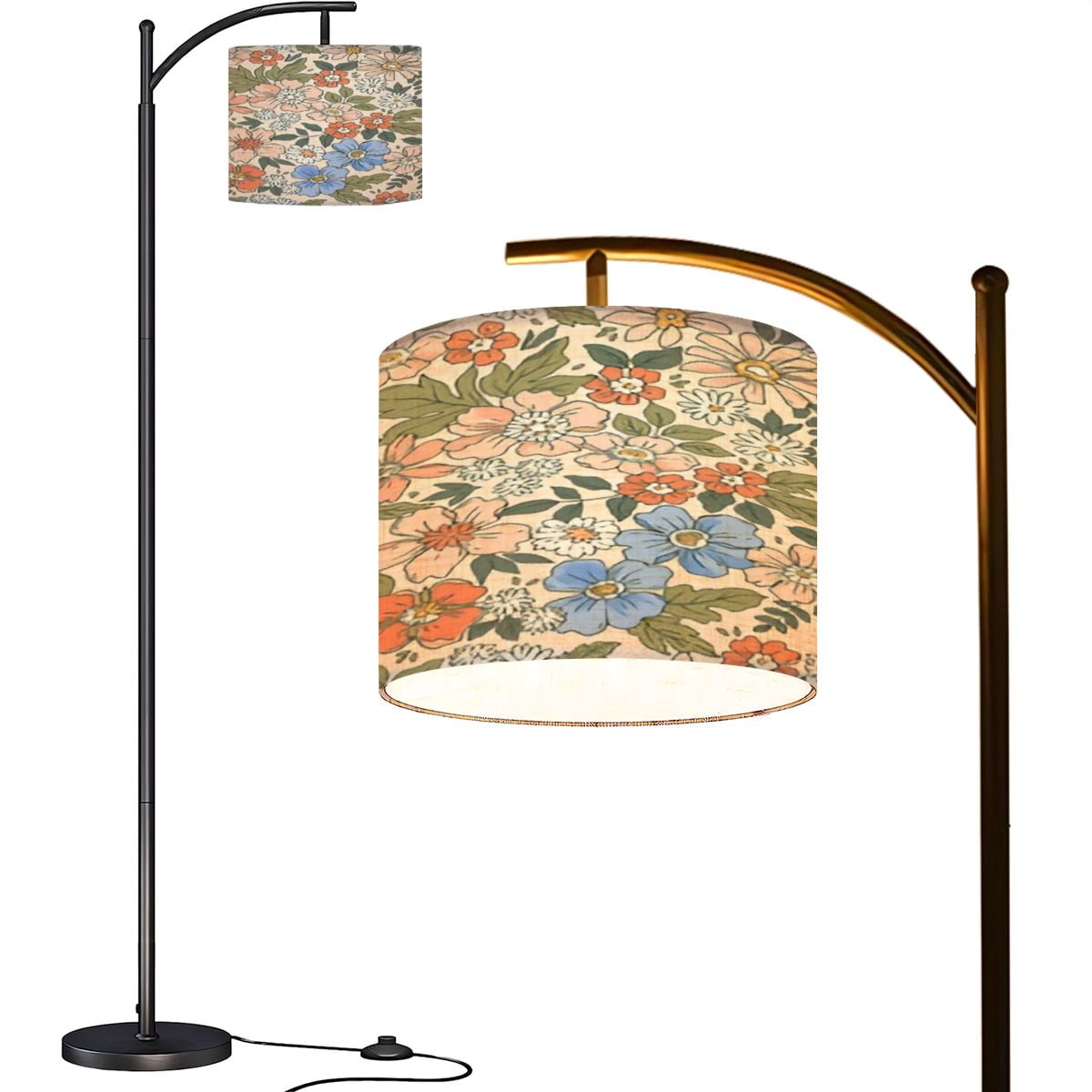 Arc Floor Lamps floral pattern small hand draw flowers Liberty style ...