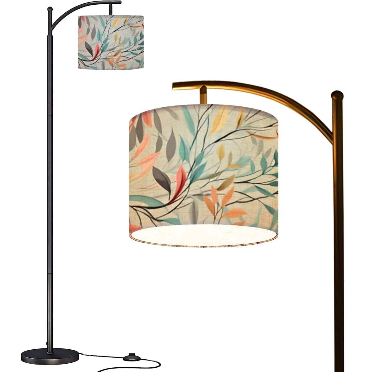 Arc Floor Lamps floral seamless pattern tree branches organic Modern ...