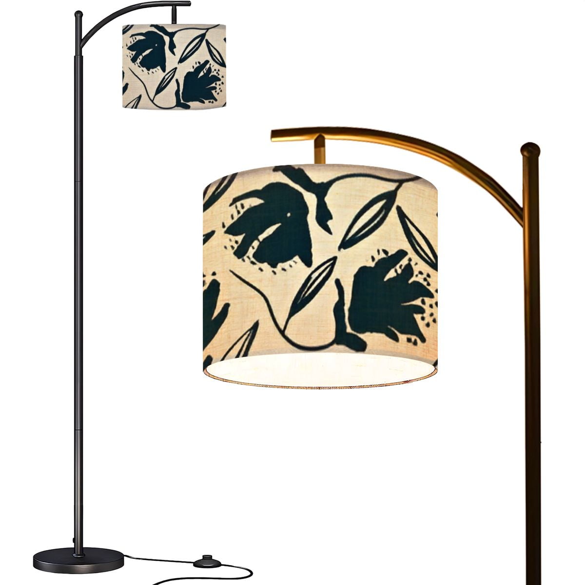 Arc Floor Lamps flowers hand drawn seamless pattern ink brush texture ...