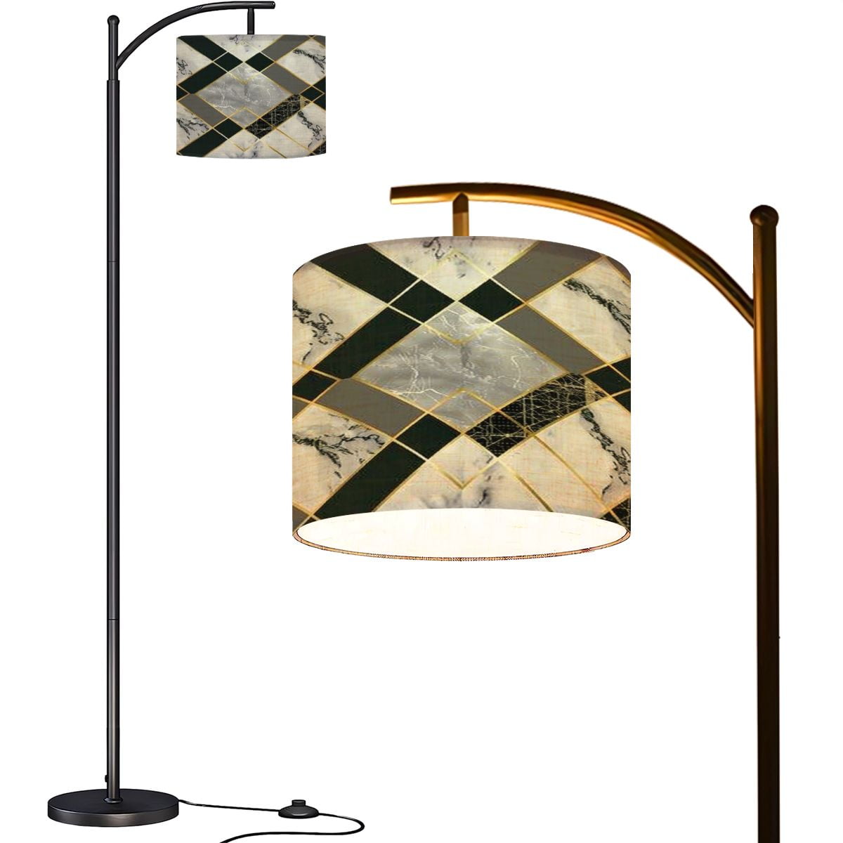 Arc Floor Lamps marble snakeskin seamless pattern golden geometric ...