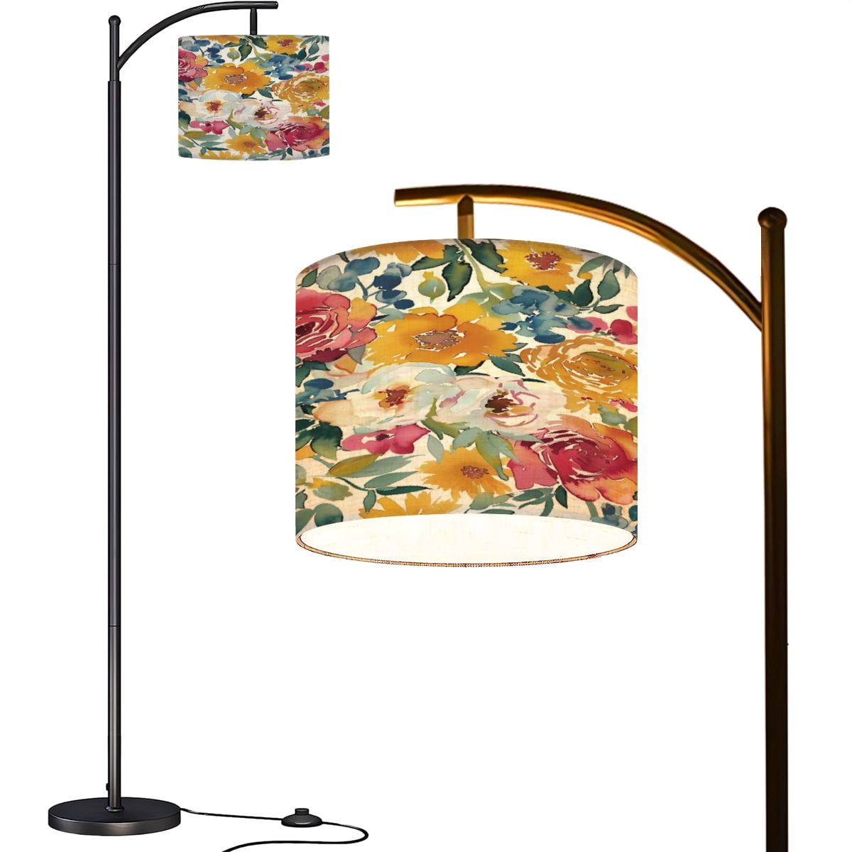 Arc Floor Lamps multicolor solid abstract big small flower mixed white ...
