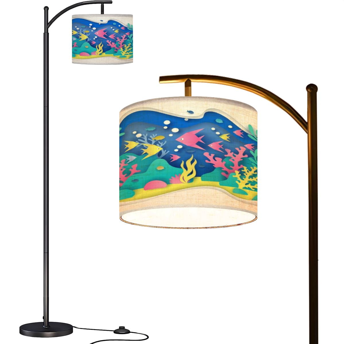 Arc Floor Lamps paper cut underwater sea cave seaweed Deep ocean bottom ...