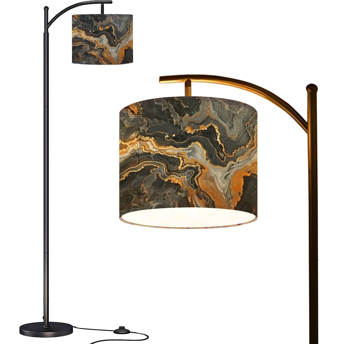 Arc Floor Lamps pattern curly orange veins Abstract texture 2D Modern ...