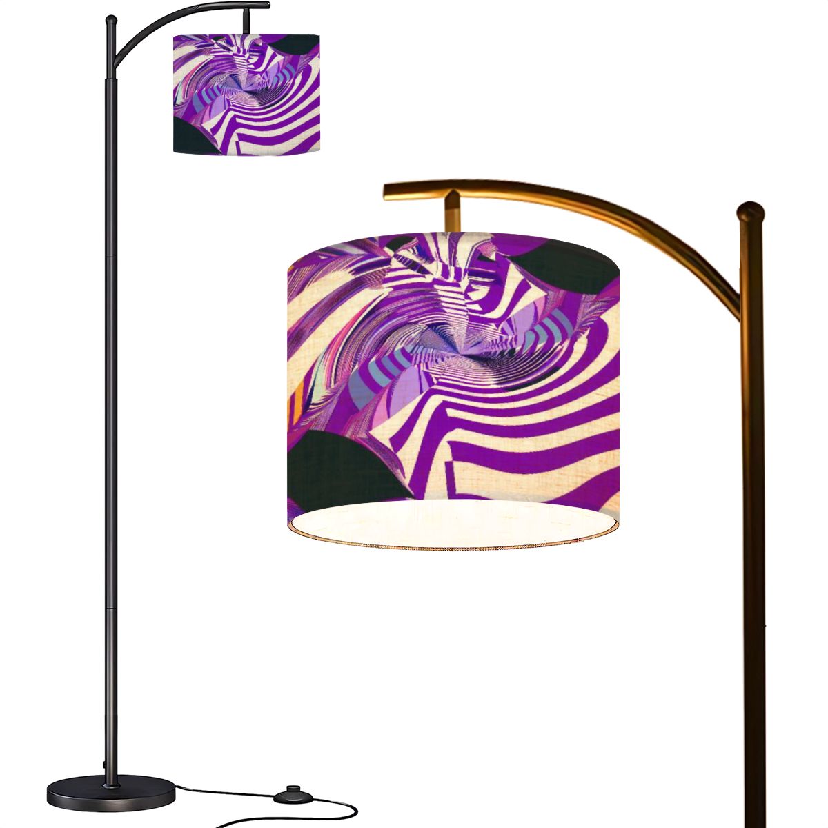 Arc Floor Lamps pattern op art style texture for Modern LED Adjustable ...