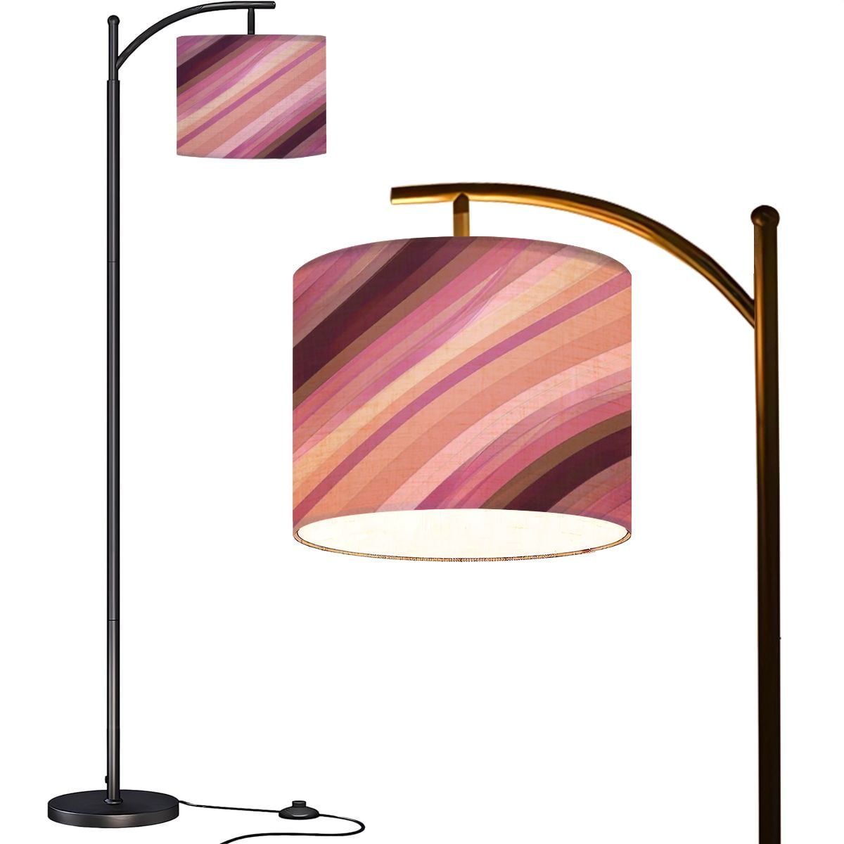 Arc Floor Lamps pink lilac burgundy straight stripes diagonal Modern ...