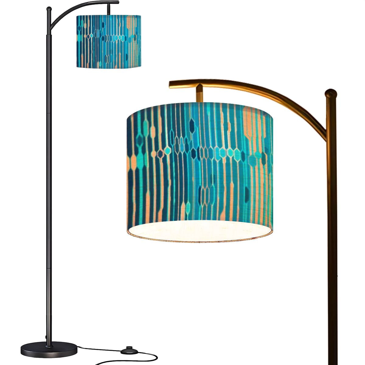 Arc Floor Lamps retro wires lines orange blue diagonal abstract Modern ...