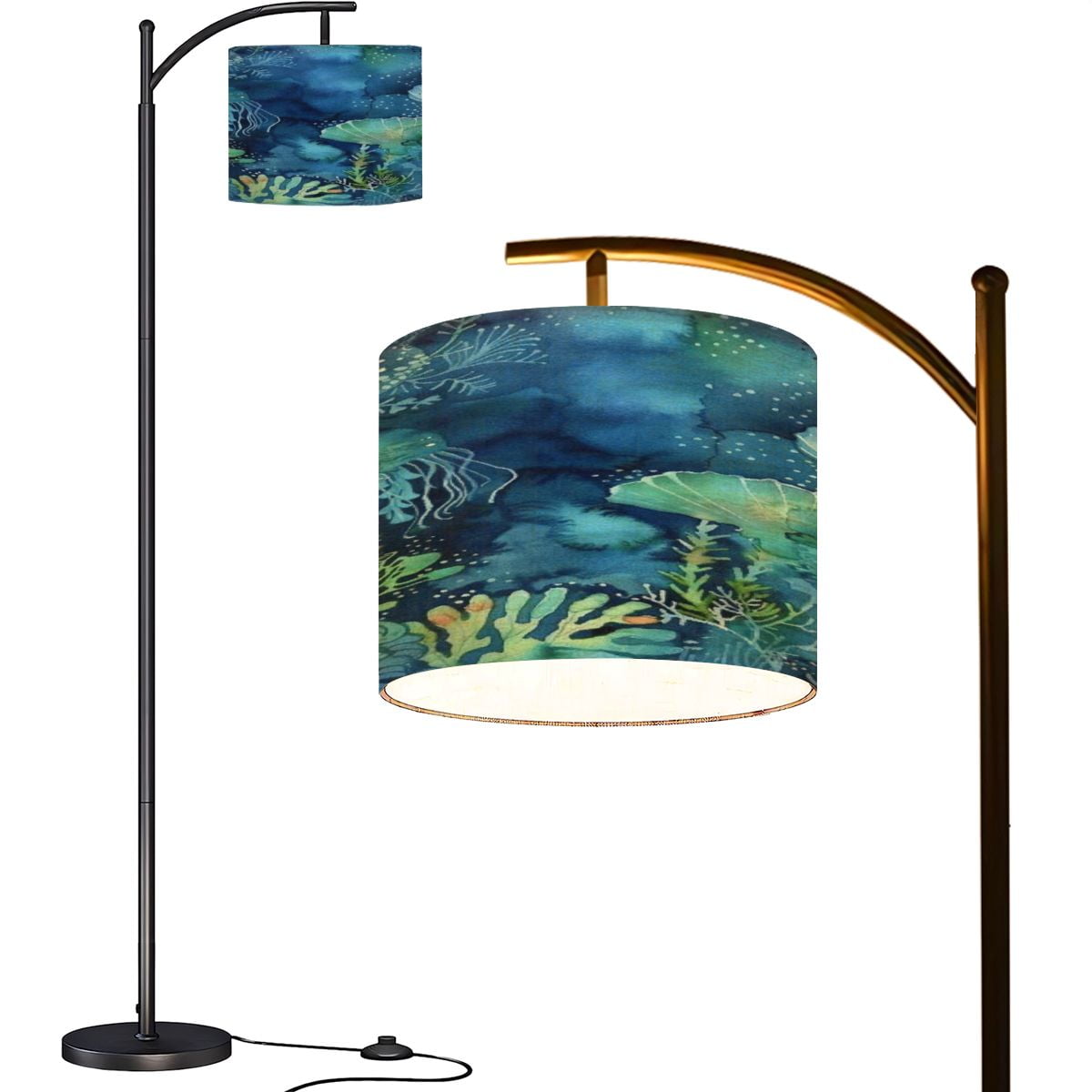 Arc Floor Lamps The sea underwater world jellyfish shells stones corals ...
