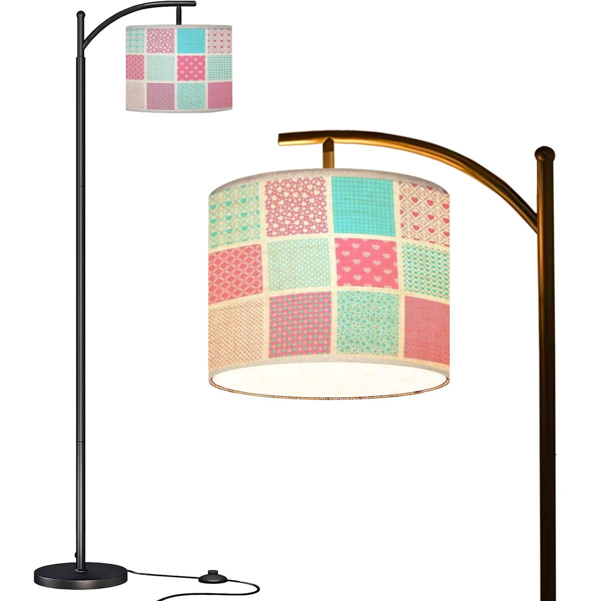 Arc Floor Lamps seamless pattern Love hearts simple backgrounds Blue ...