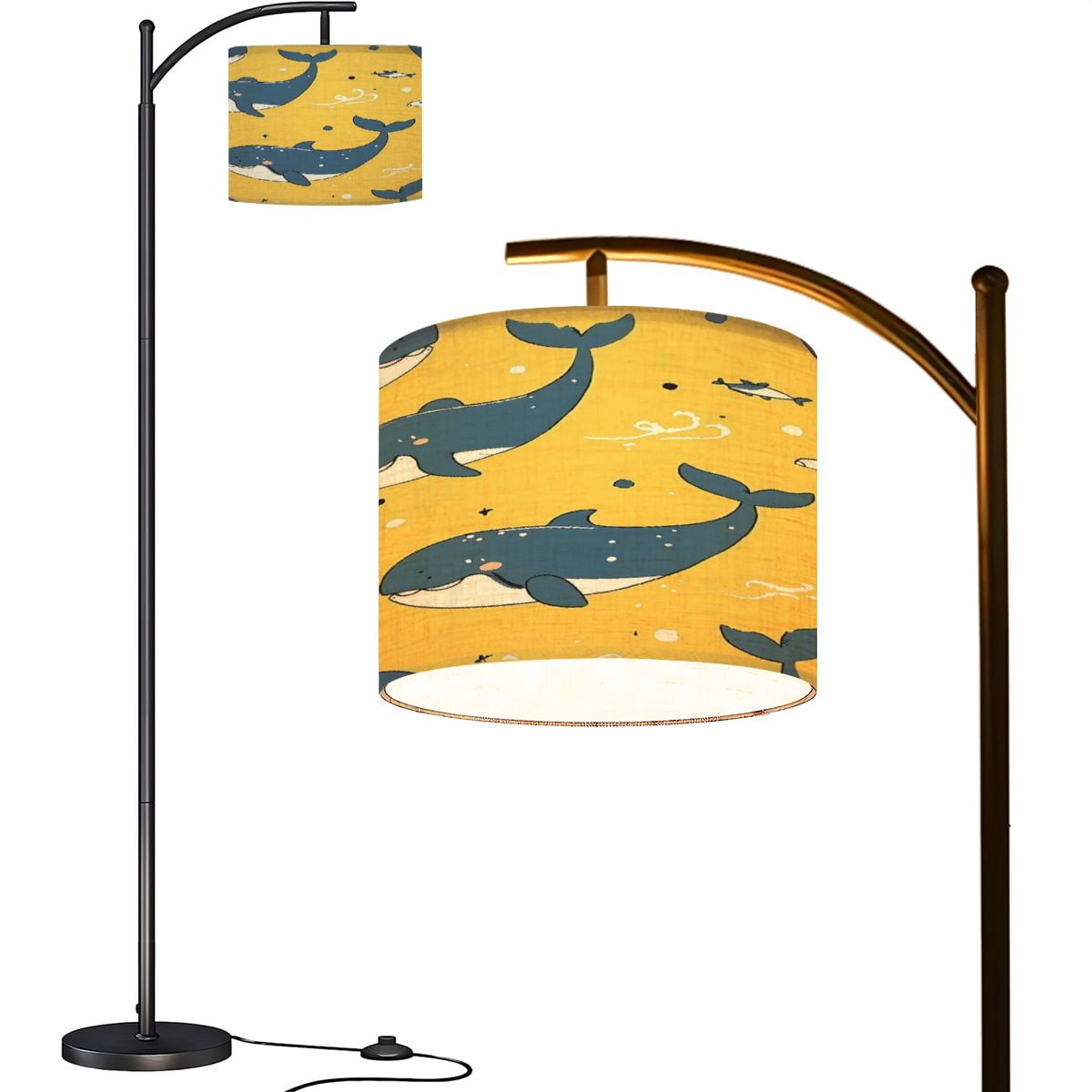 Arc Floor Lamps seamless pattern cute whale drawing as Modern LED ...
