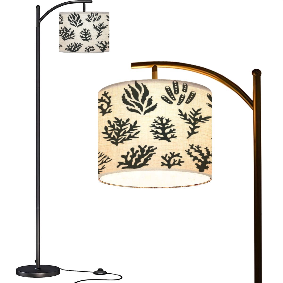 Arc Floor Lamps set corals silhouettes elements are drawn underwater ...