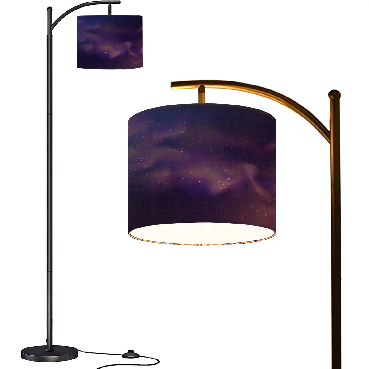 Arc Floor Lamps space stars nebula Modern LED Adjustable Lampshade ...