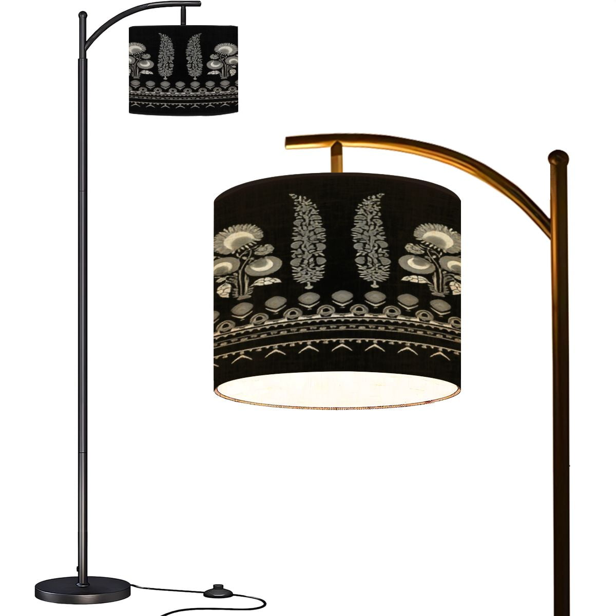 Arc Floor Lamps textile motifs Luxury baroque pattern pattern suitable ...