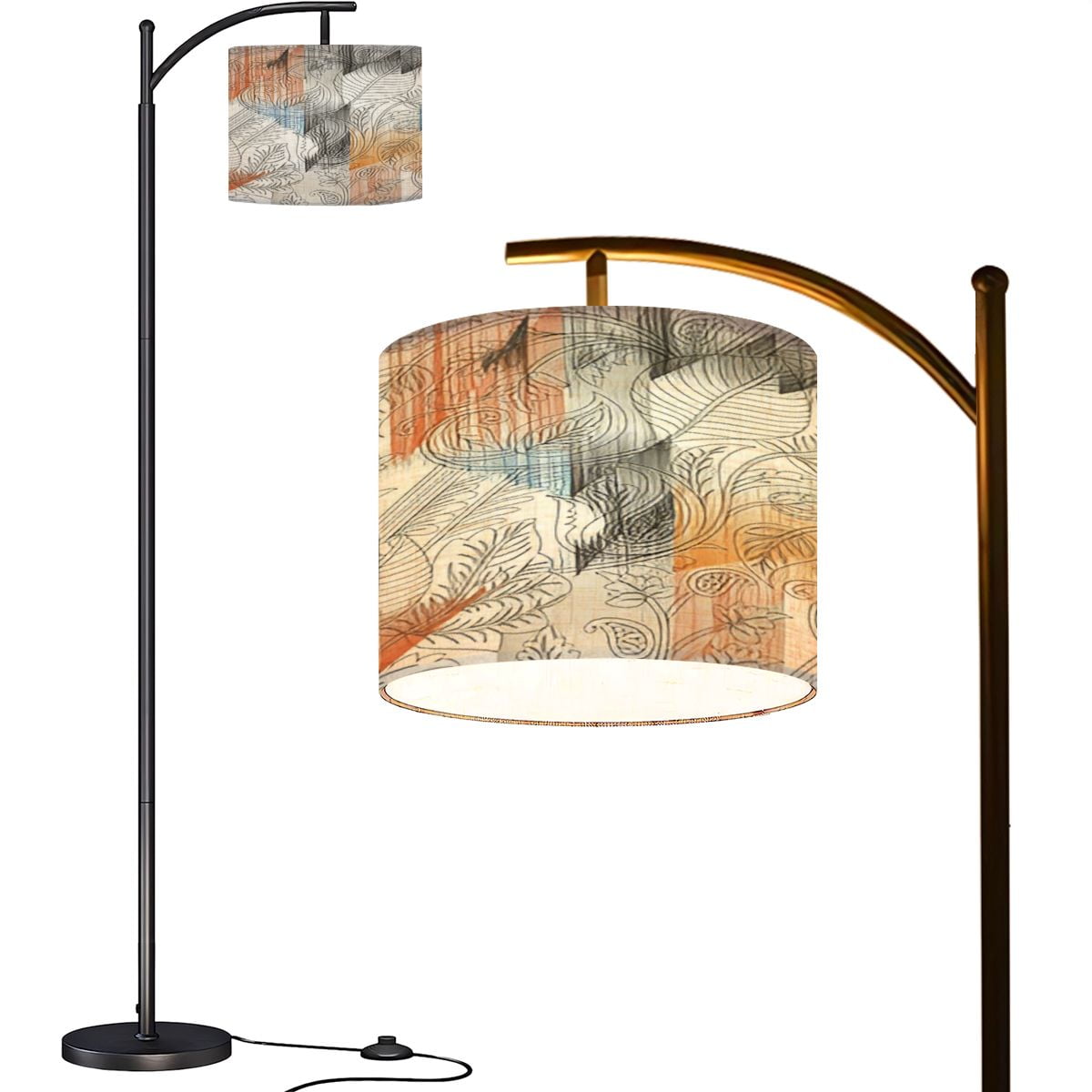 Arc Floor Lamps traditional paisley pattern textures Modern LED ...