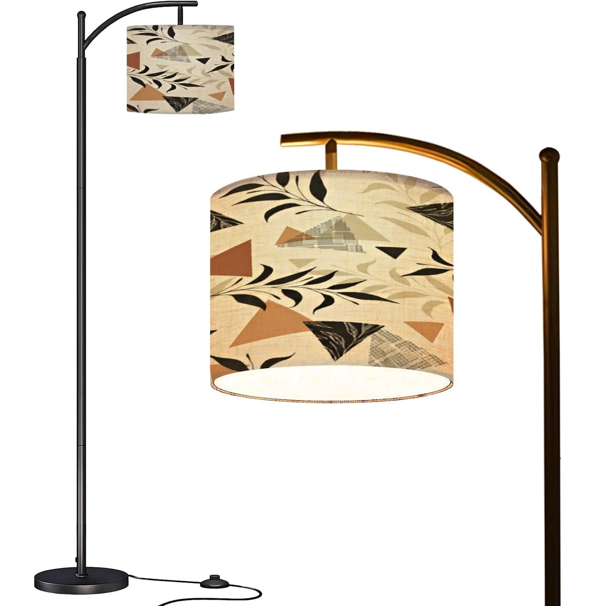 Arc Floor Lamps triangle pattern leaves Scandinavian style Linear boho ...