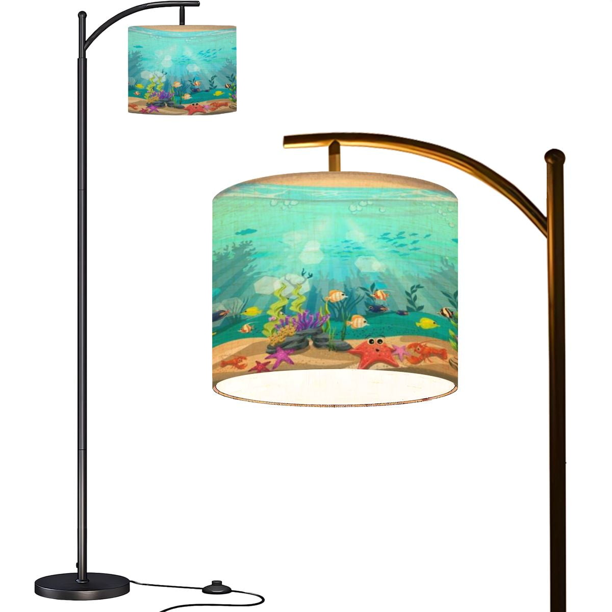 Arc Floor Lamps The underwater life different animals habitats Marine ...