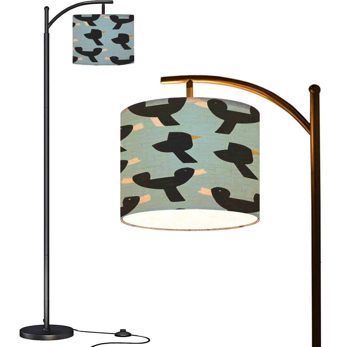 Arc Floor Lamps wild duck lake blue black scandinavian style childish ...