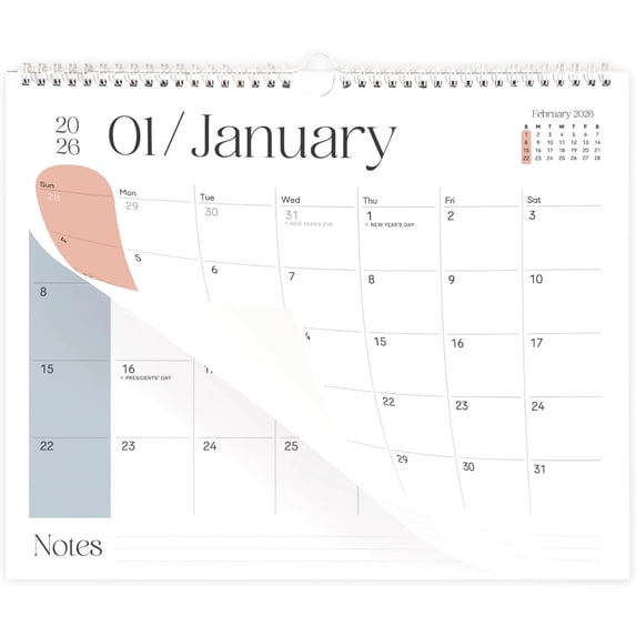 Arc Horizontal 11x13.5 Wall Calendar 2026-2027, 18 Month Calendar ...