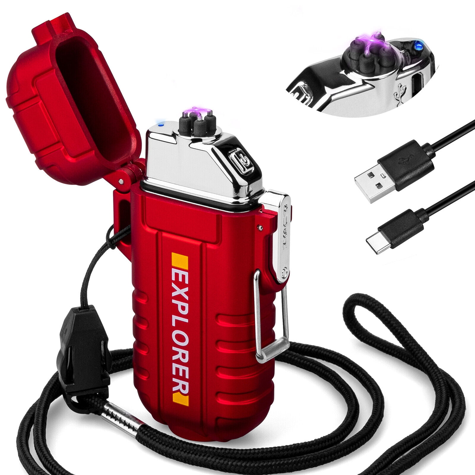Arc Lighter Waterproof Electric Lighter USB Type C Rechargeable Lighter ...