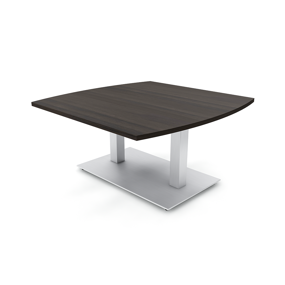 Arc Rectangle Coffee Table For Office Reception Double Post Metal Base - Walmart.com