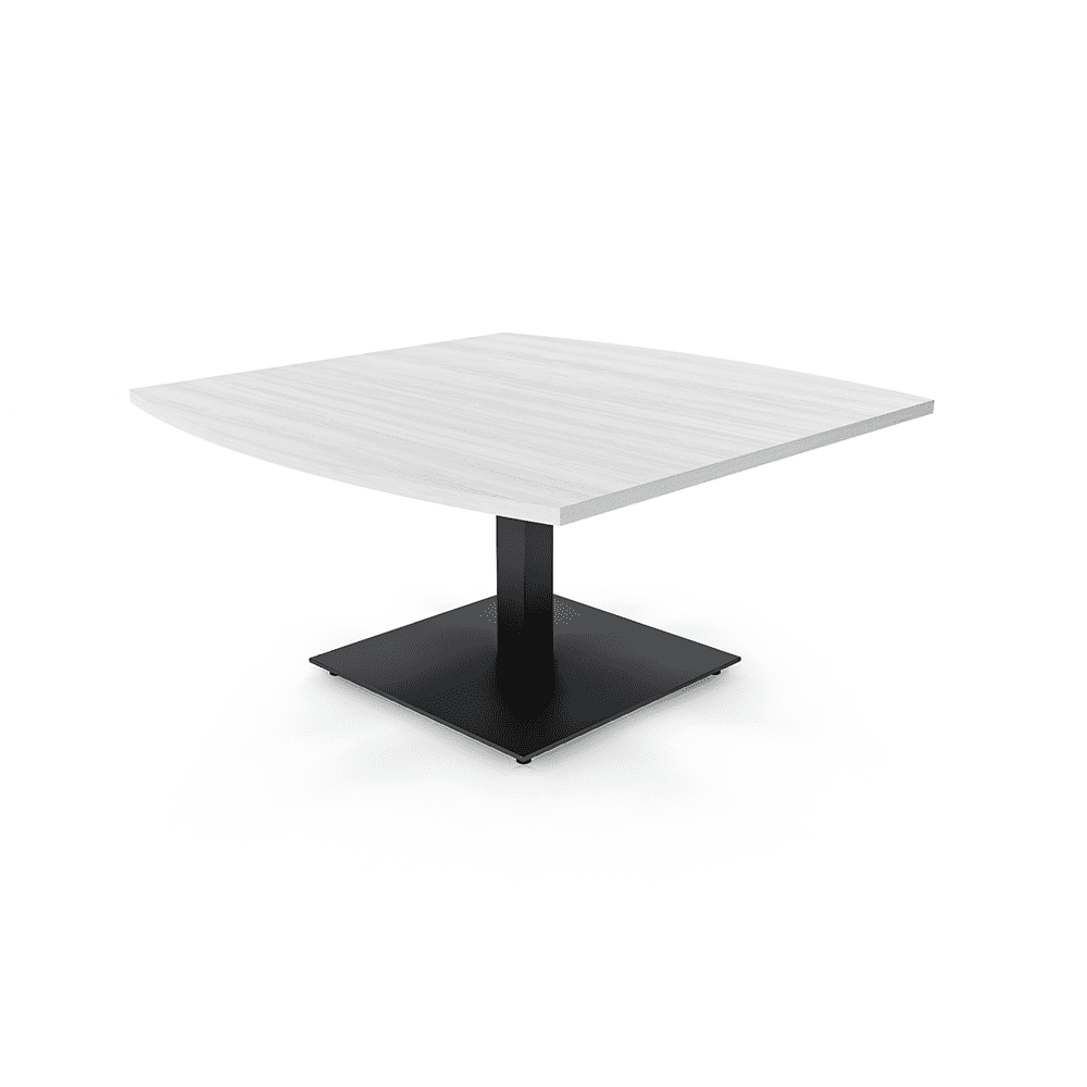 Arc Rectangle Shaped Office Coffee Table With Square Metal Base 42x42 ...