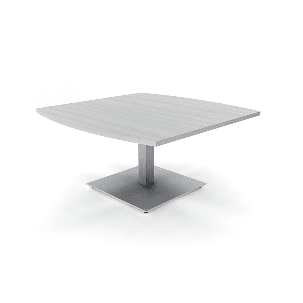 Arc Rectangle Shaped Office Coffee Table With Square Metal Base 42x42 ...