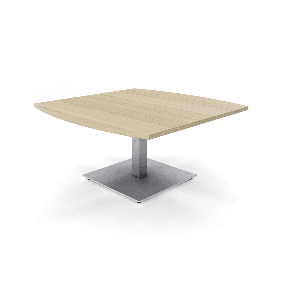 Arc Rectangle Shaped Office Coffee Table With Square Metal Base 42x42 ...