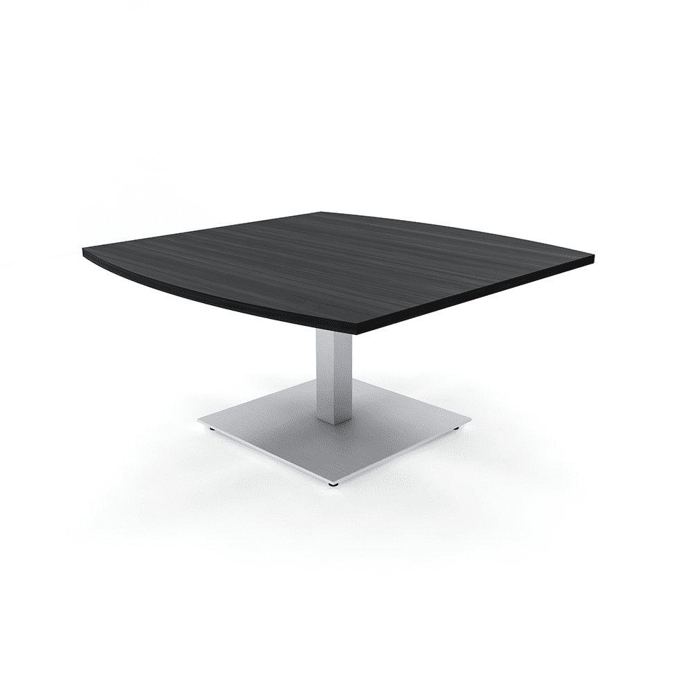 Arc Rectangle Shaped Office Coffee Table With Square Metal Base 42x42 ...