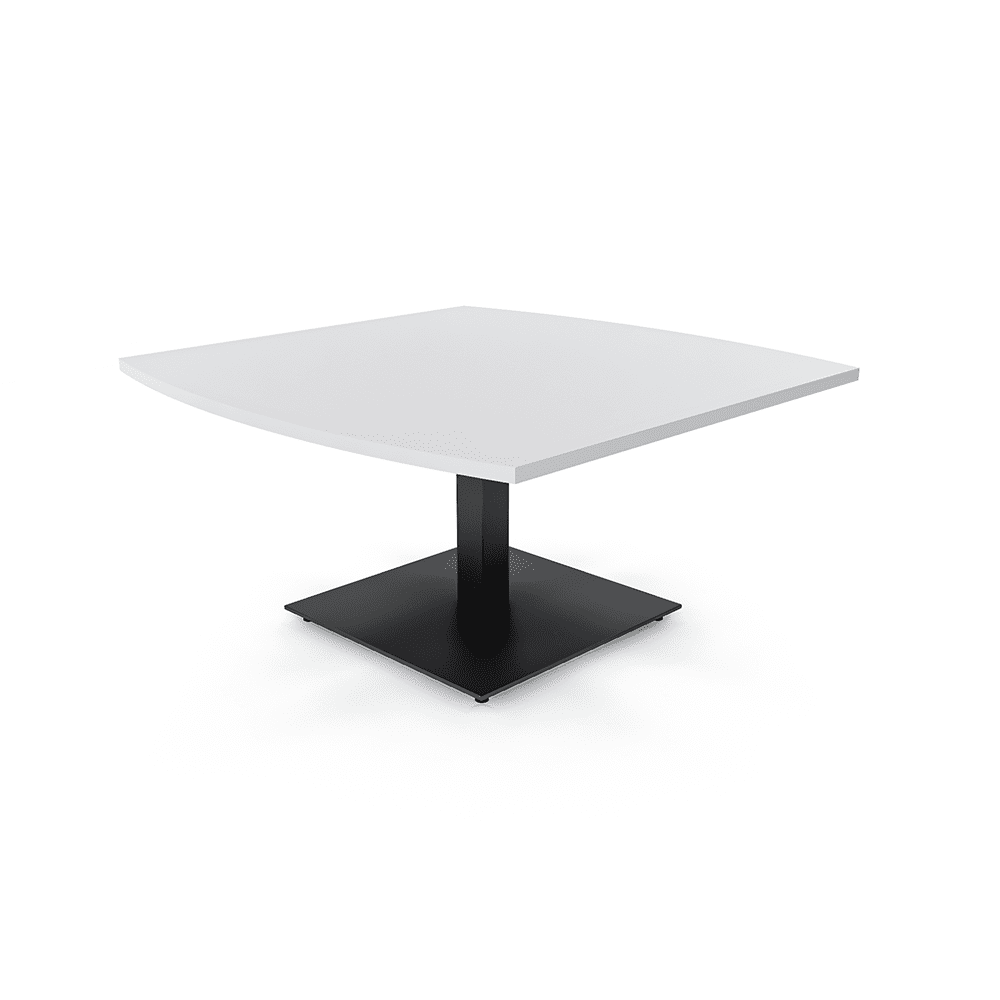 Arc Rectangle Shaped Office Coffee Table With Square Metal Base 42x42 ...
