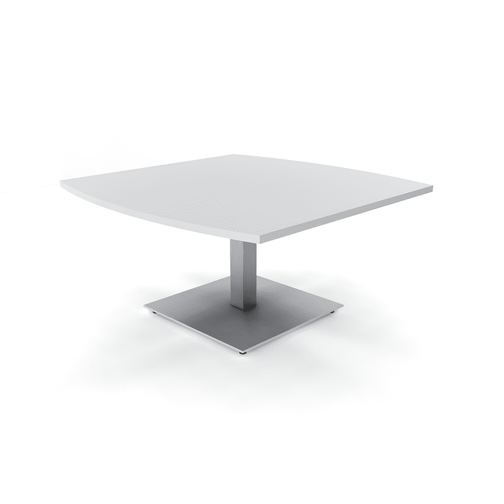 Arc Rectangle Shaped Office Coffee Table With Square Metal Base 42x42 ...
