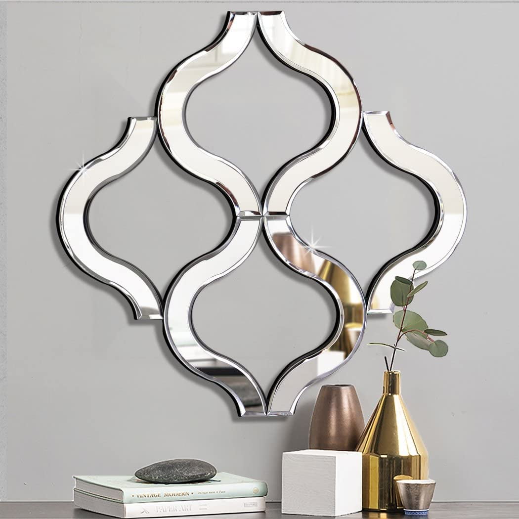 Arc-Shaped Wall Mirror, Silver, 14.75'x14.75', Modern Fashion Decor ...