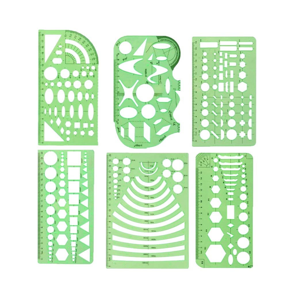 Arc Stencil Triangular Oval Ruler Measuring Drawing Transparent Rulers ...