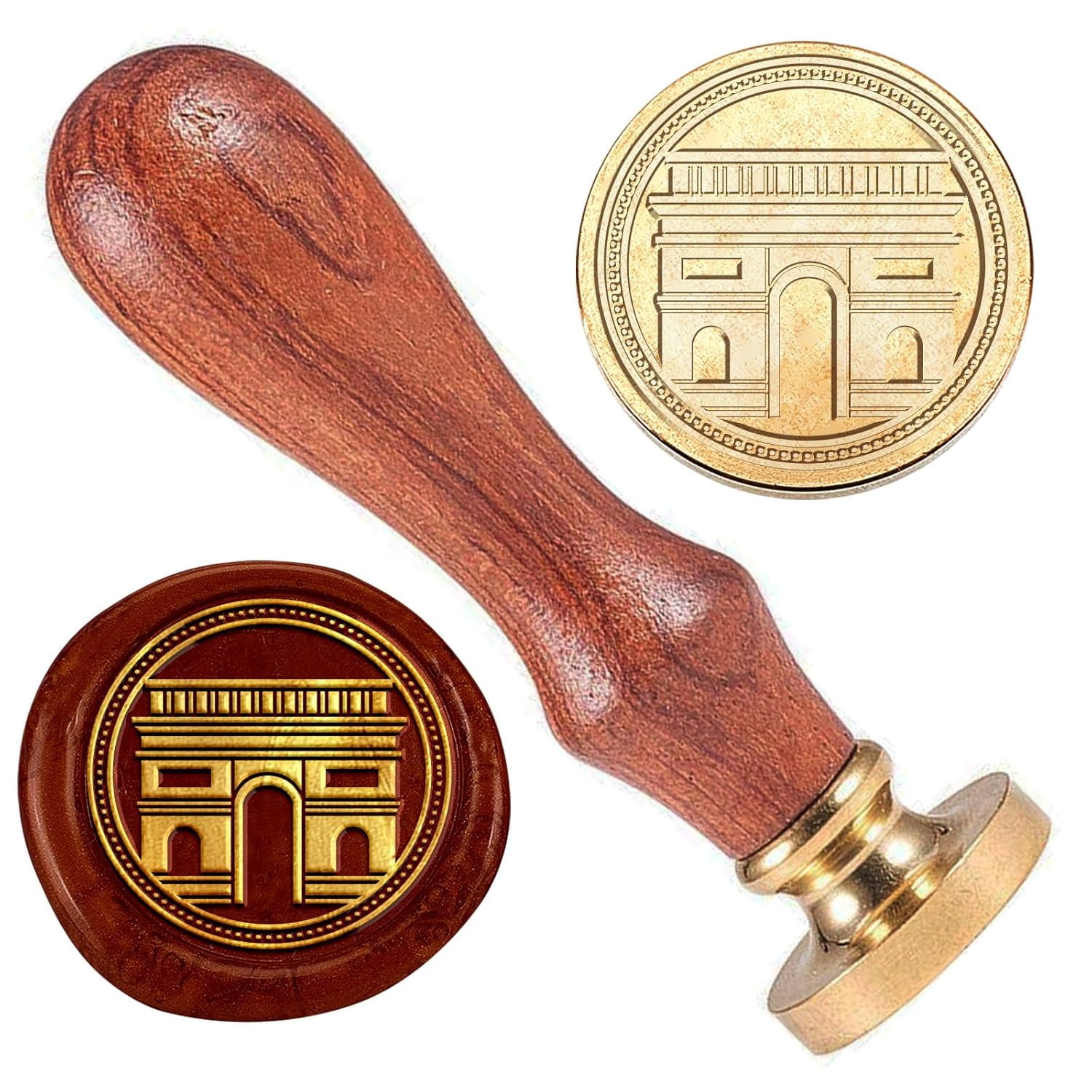 Arc de Triomphe Brass Sealing Wax Stamp Head with Wood Handle for ...