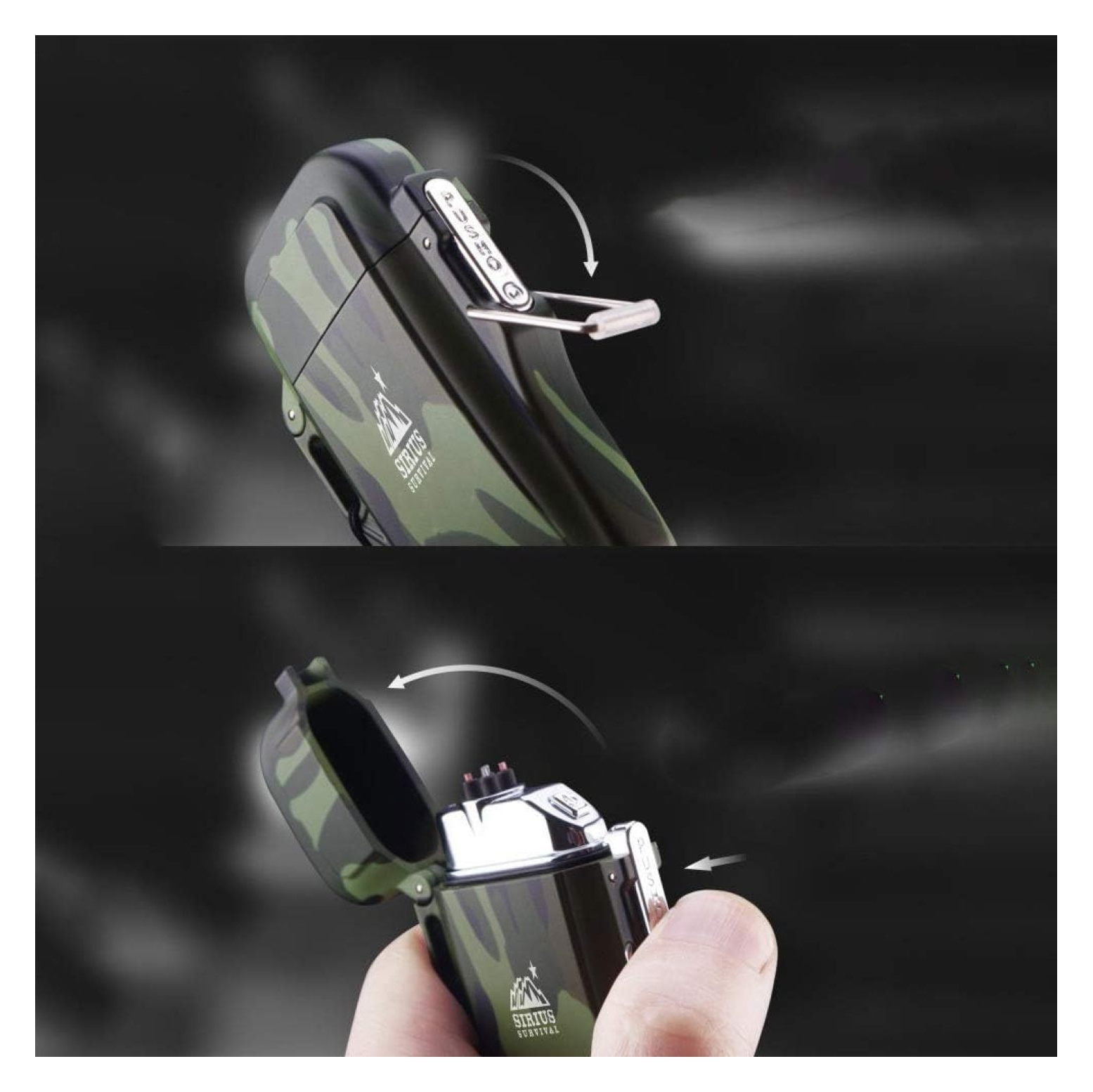 Arc4 Lit Lighter 2.0 - Rechargeable Outdoor Waterproof Dual Arc Plasma ...