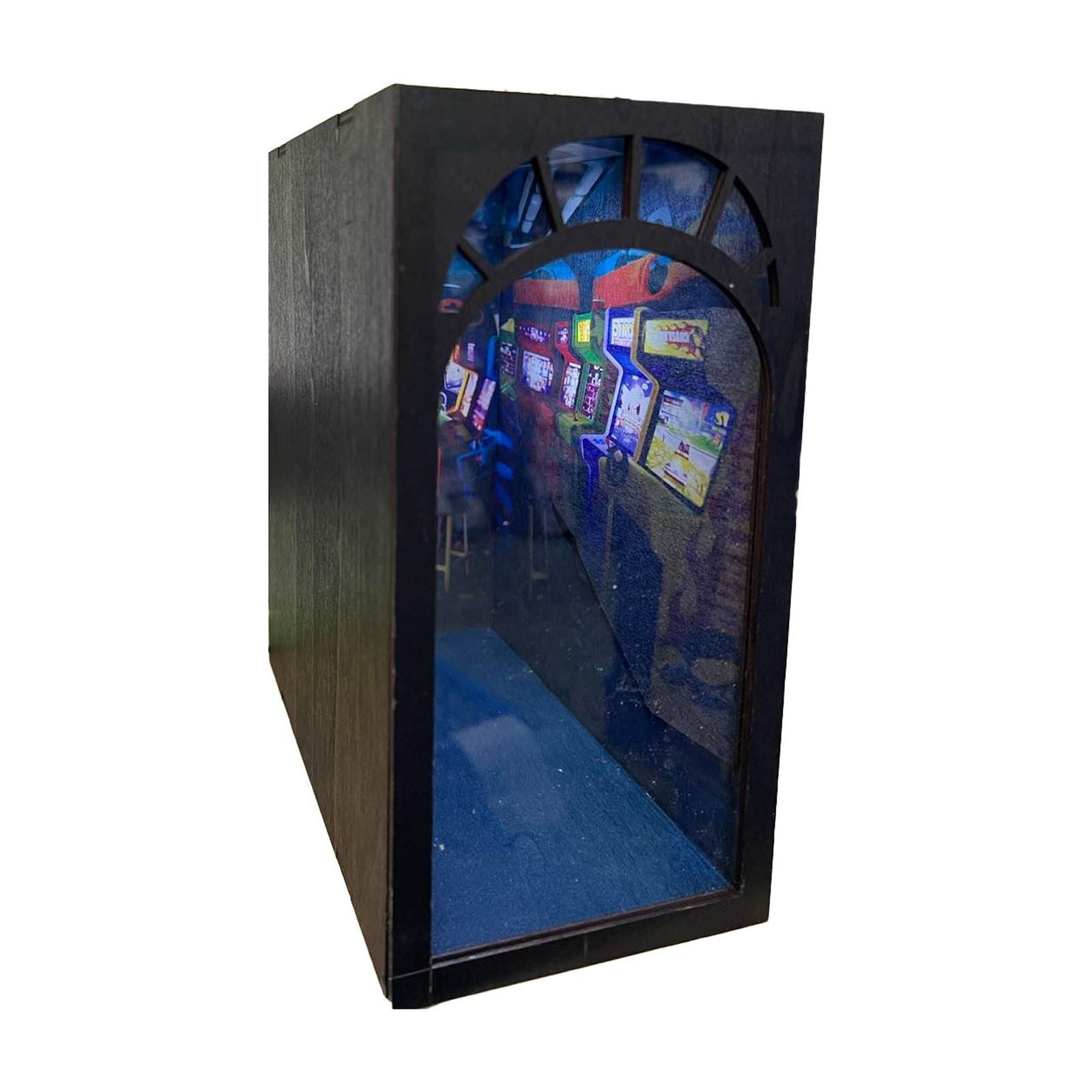 Arcade Book Nook Kit with 2D Wooden Puzzle Design and LED Lights, Retro ...
