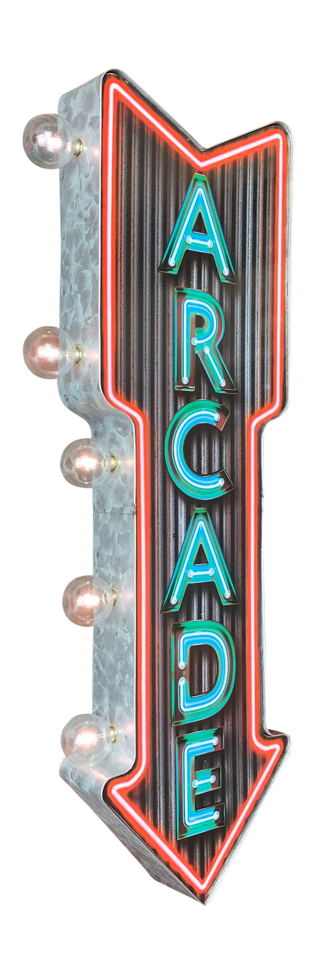 American Vintage Sign Co Arcade Double-Sided Marquee Sign, Neon Print ...