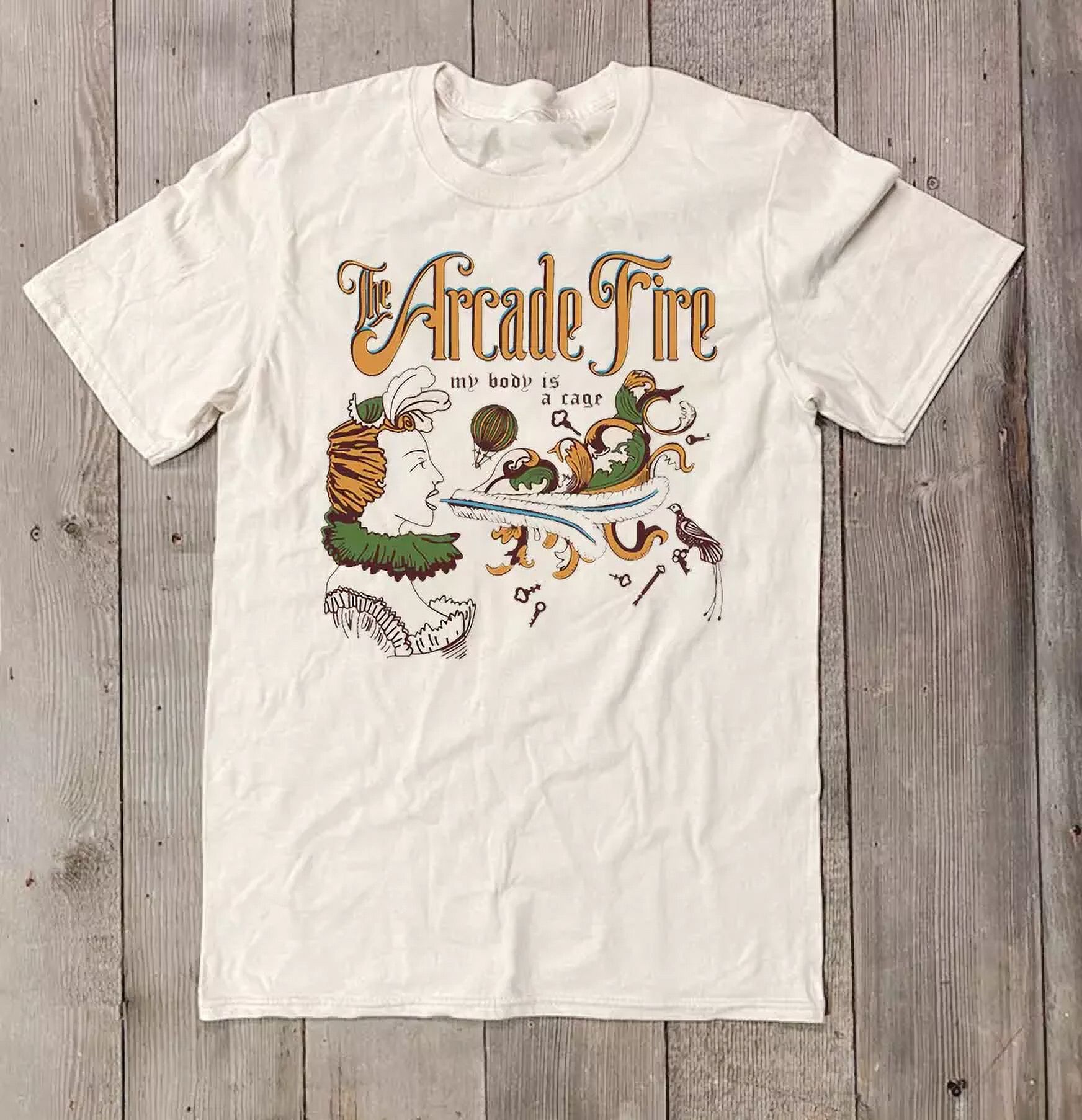 Arcade Fire My body is a cage Adult Unisex Tee Short Sleeve Shirt MC027 - Walmart.com