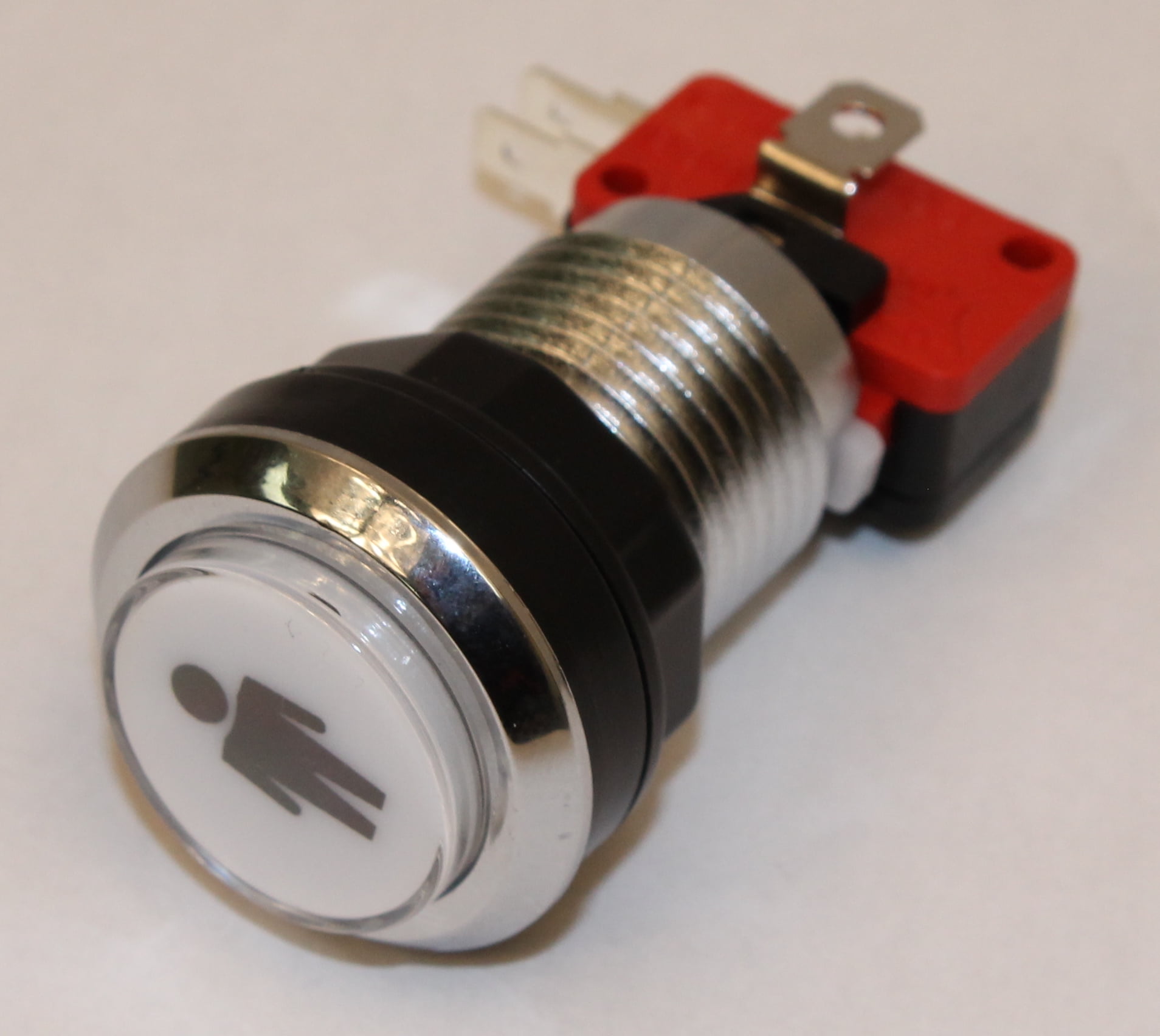 Arcade Game Chrome Silver Plated Illuminated Player 1 Pushbutton ...
