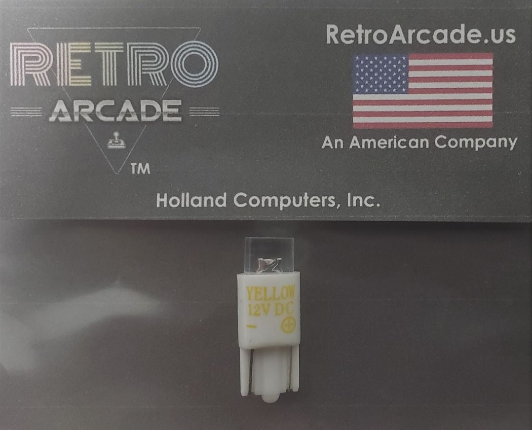 Arcade Game LED Lamp for Illuminated Pushbuttons (Yellow) 12v DC ...