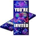 Arcade Game Party Invitations 20 Packs Neon Glow Retro Video Game ...