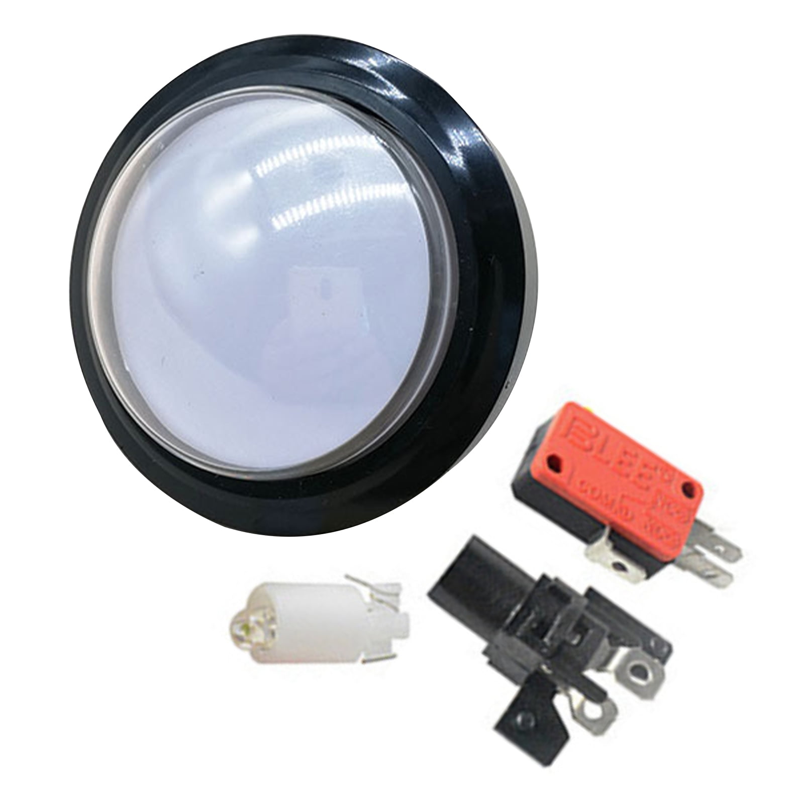 Arcade Game Replacement Accessories Convex Round DC 12V Illuminated LED Push Button with Micro ...