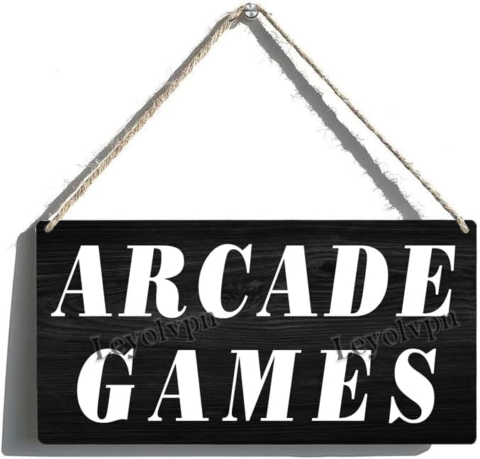 Arcade Games Sign - Game Room wood Indoor or Outdoor Wall Art, 12×6 ...